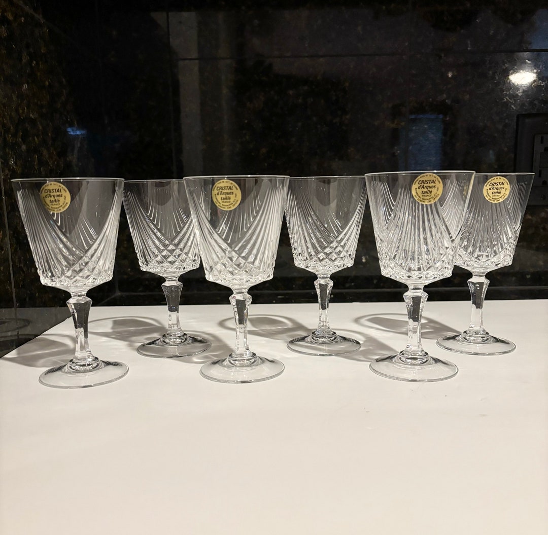 Cristal Darques Chantilly Glasses set of 6, Crystal Wine Glasses ...