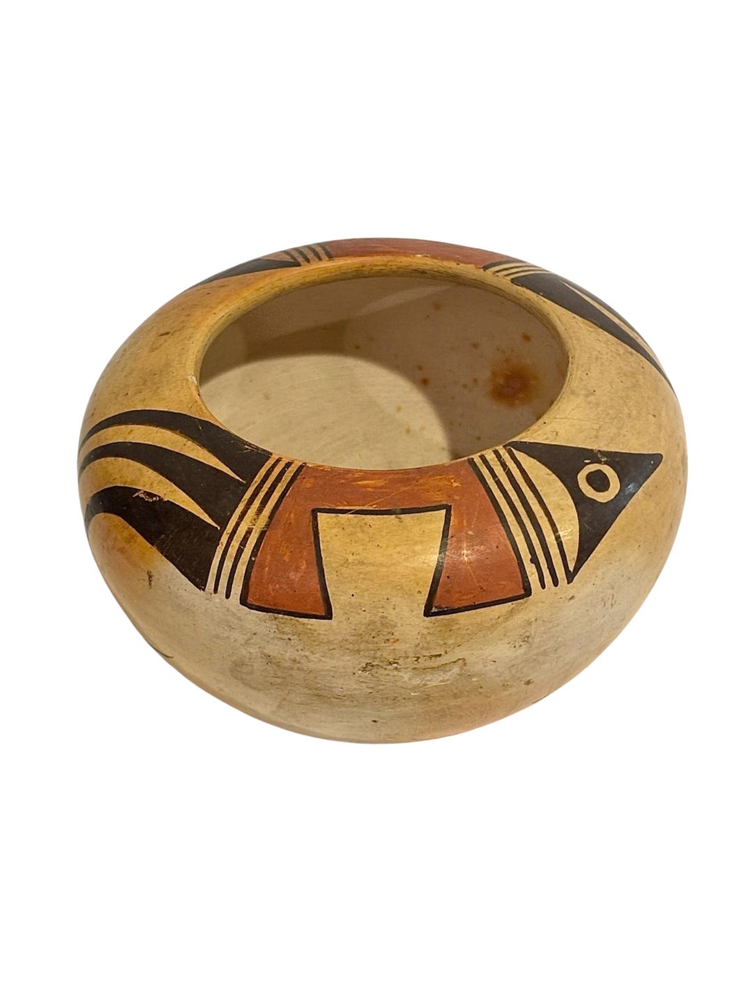 Vintage Hopi Pottery Bowl Handcrafted Native American Art, Native Fish ...