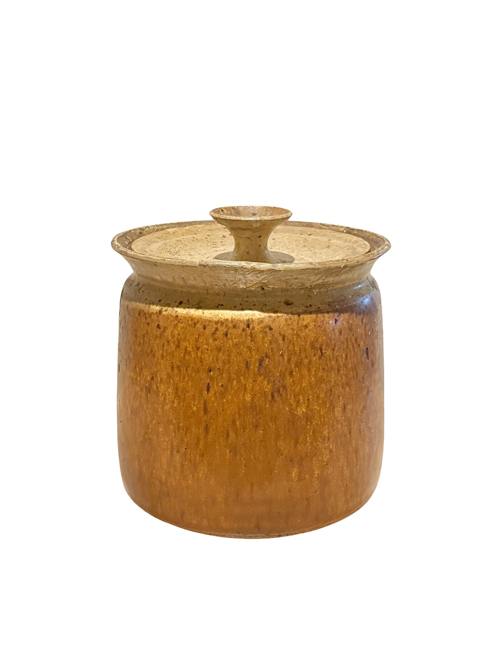 Vintage Studio Pottery Neutral Lidded Canister, Signed T. King ...