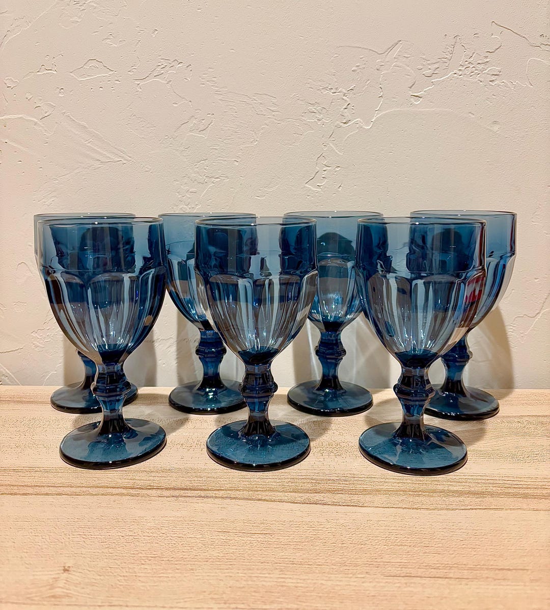 Libbey Gibraltar Sapphire Water Goblets (set of 7), Vintage Sapphire ...