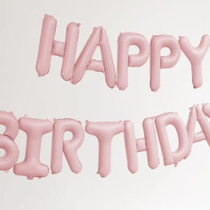 Foil Balloon Happy Birthday, 340x35cm, Pink, Partydeco, Foil Balloons ...