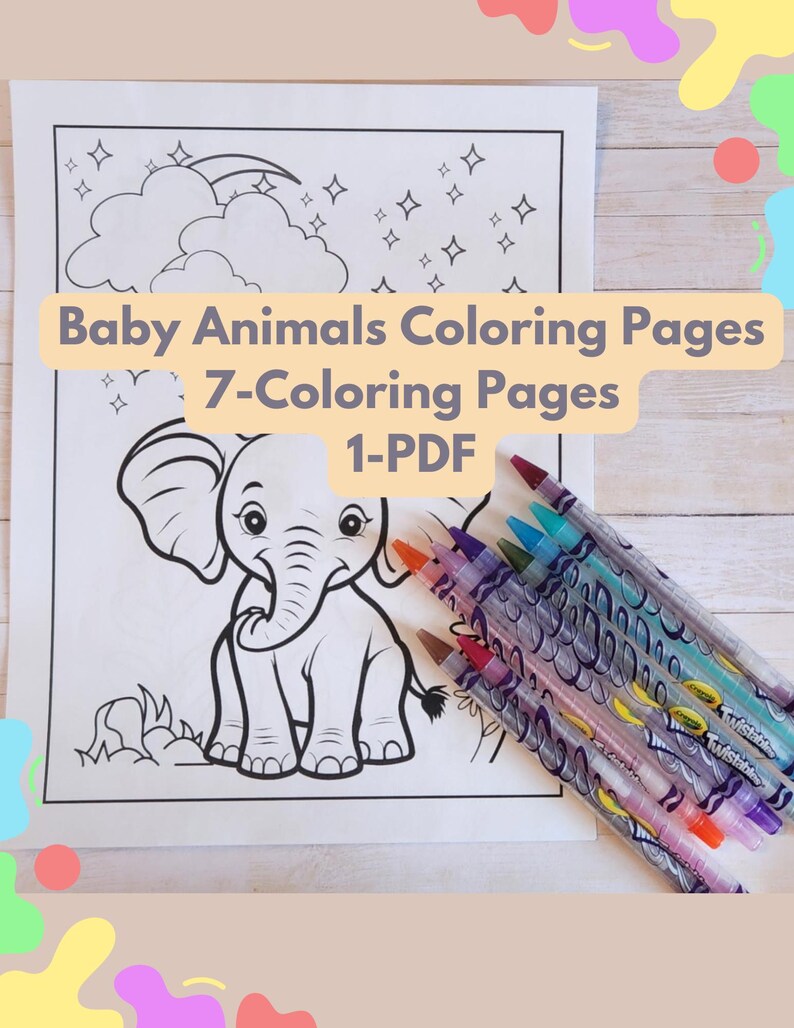 Coloring Pages for Preschoolers & Toddlers | Letters | Cute Baby Animal ...