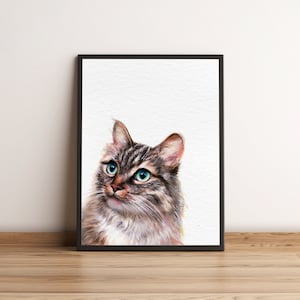 Custom Cat Portrait: Hand-painted Watercolor Pet Memorial - Etsy