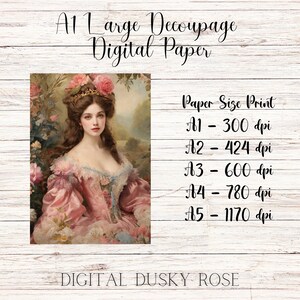 Large Paper Victorian Princess Decoupage, Pink A1 Collage Sheet ...