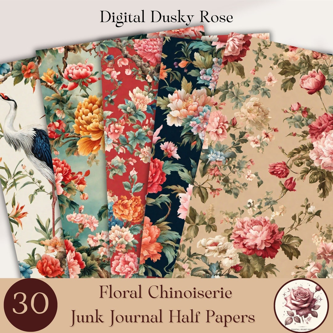 Antique Chinese Wallpaper Designs - 30 A4 Half Sheets for Vintage ...