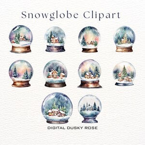 Snowglobe Watercolor Clipart PNG, Snow, Winter, Christmas Toy, Xmas ...