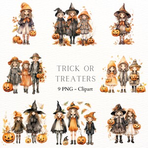 Trick R Treat Clipart, Watercolor Autumn, Fall Foliage, Seasonal Decor ...