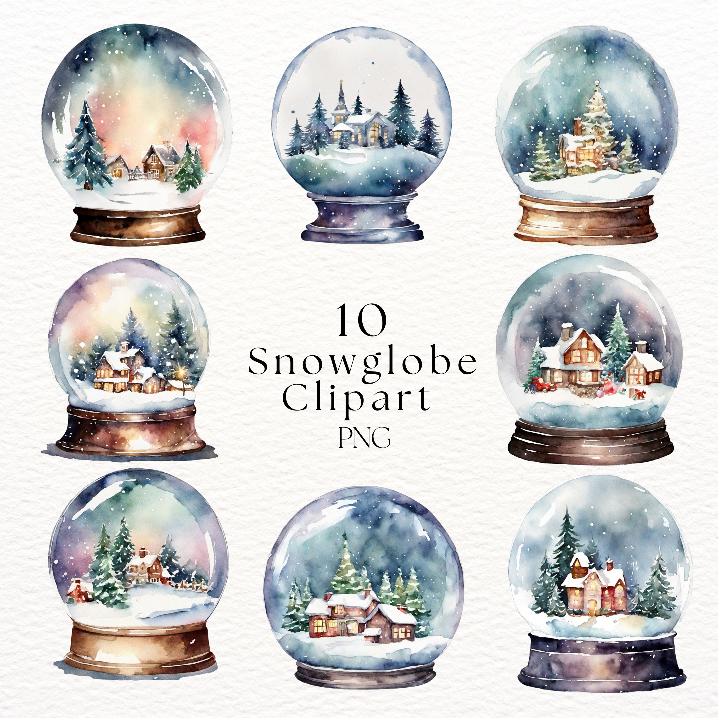 Snowglobe Watercolor Clipart PNG, Snow, Winter, Christmas Toy, Xmas ...