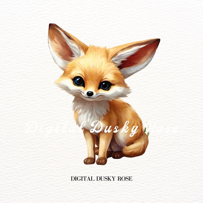 Fennek Fuchs Clipart niedlich Kawaii Chibi, PNG, entzückende Wildtier ...