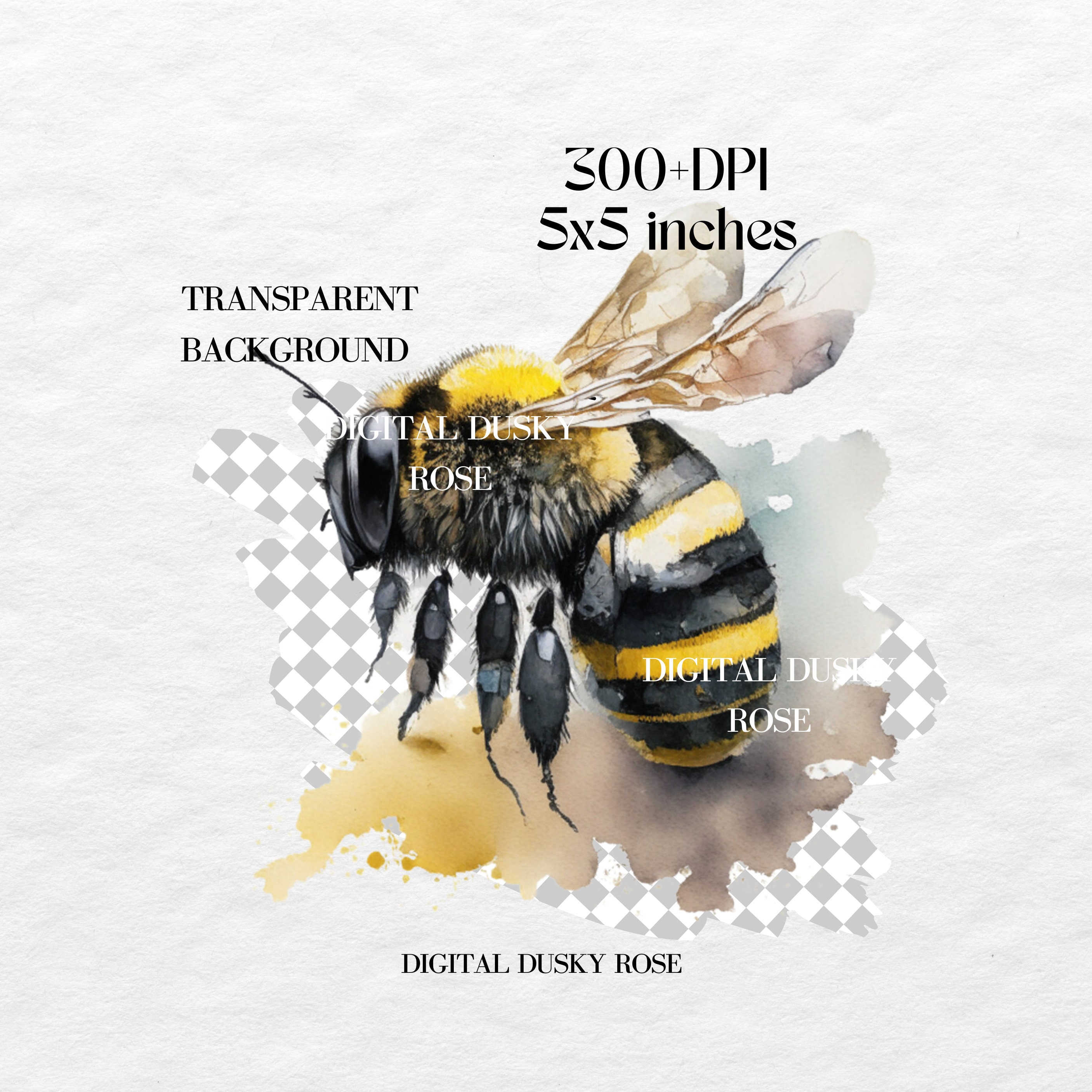 Bees Flower Clipart Bundle Watercolor High-resolution - Etsy