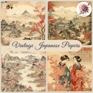 Vintage Japan Decoupage Paper, Digital Paper, 41 Exquisite Japanese ...