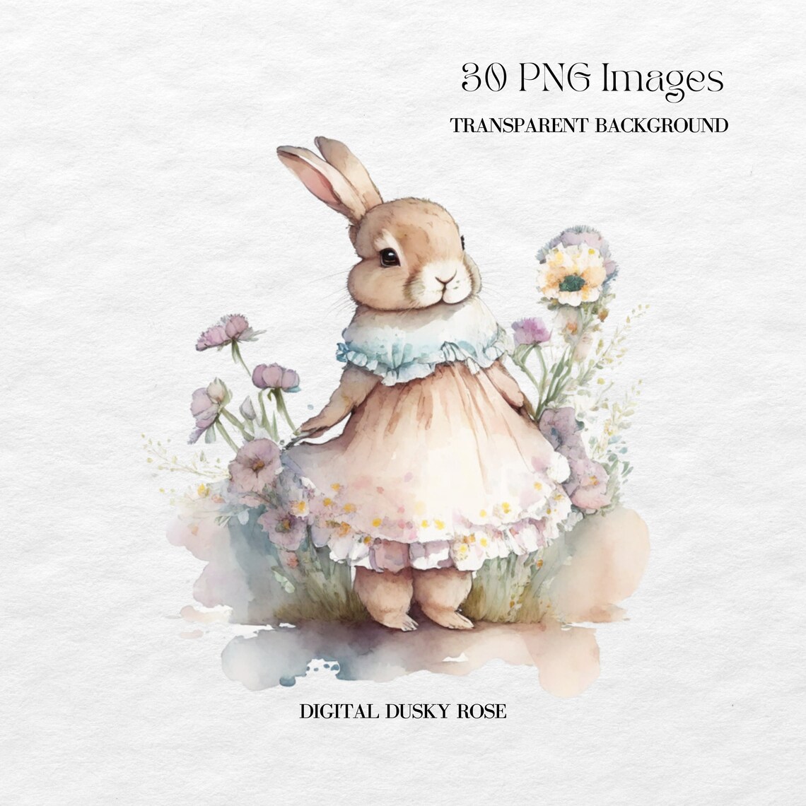 Clipart Fluffy Bunnies Watercolor Bunny Clipart Pastel - Etsy