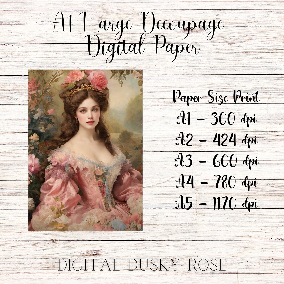 Large Paper Victorian Princess Decoupage Pink A1 Collage - Etsy