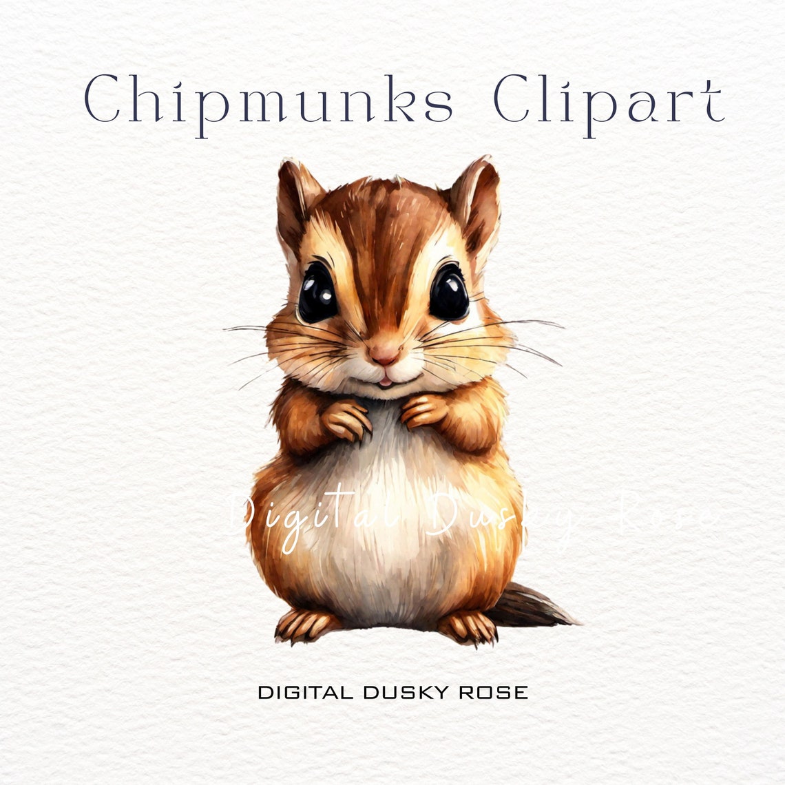 Chipmunk Watercolor Clipart PNG Cute Wild Animal Craft - Etsy