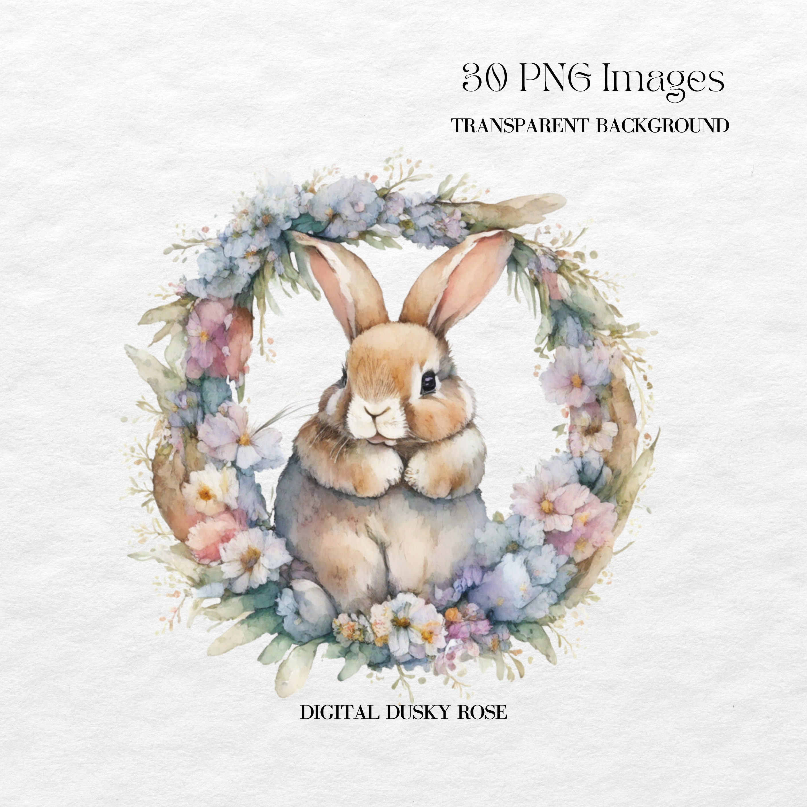 Clipart Fluffy Bunnies Watercolor Bunny Clipart Pastel - Etsy