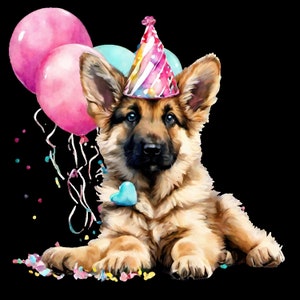 German Shepherd Watercolor Clipart, PNG, Cute Puppy Dog, German ...