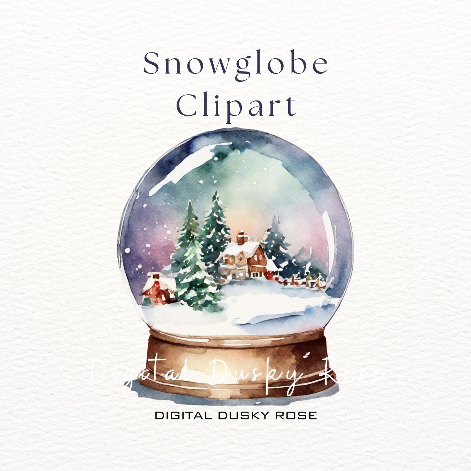 Snowglobe Watercolor Clipart PNG, Snow, Winter, Christmas Toy, Xmas ...