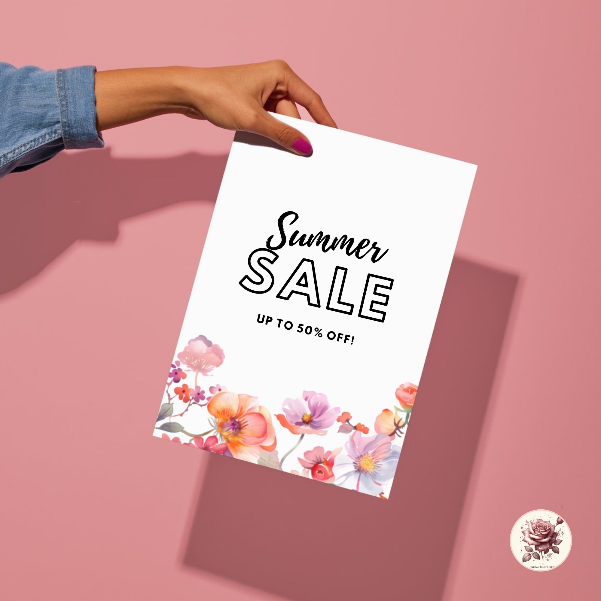 Summer Vines Clipart Borders Rainbow Watercolor Floral Designs for ...