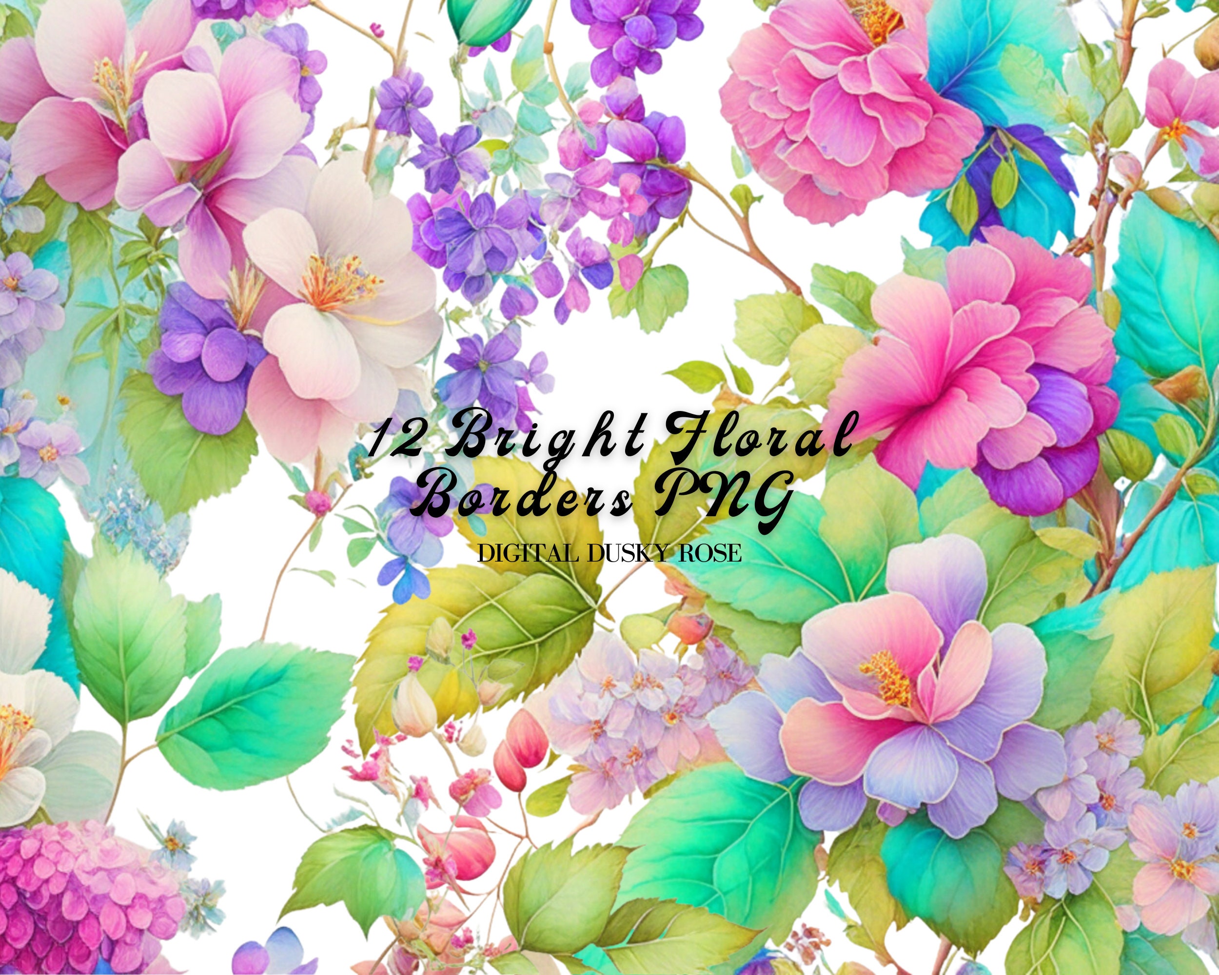 Green Flower Borders