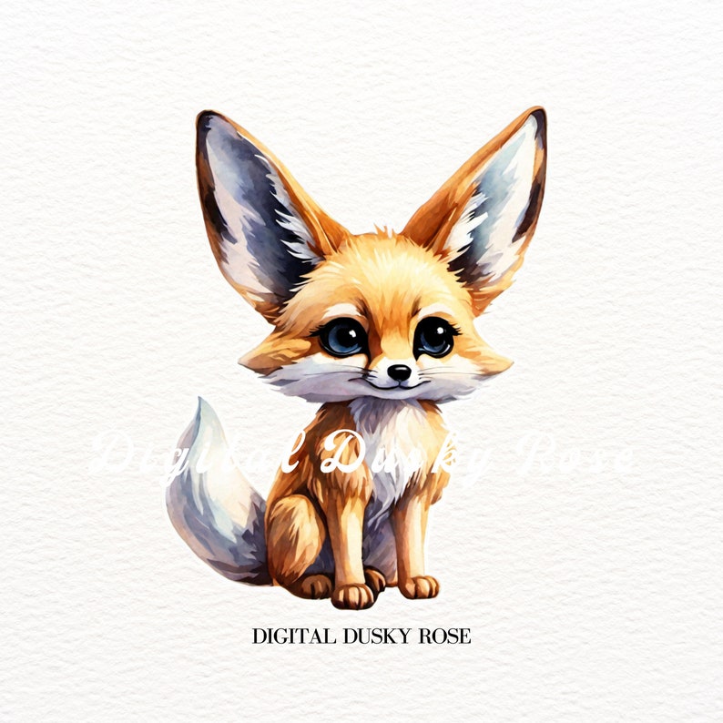 Fennek Fuchs Clipart niedlich Kawaii Chibi, PNG, entzückende Wildtier ...