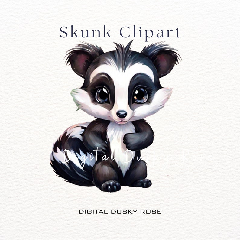 Skunk Watercolor Clipart PNG, Cute Wild Animal Craft Illustrations, DIY ...