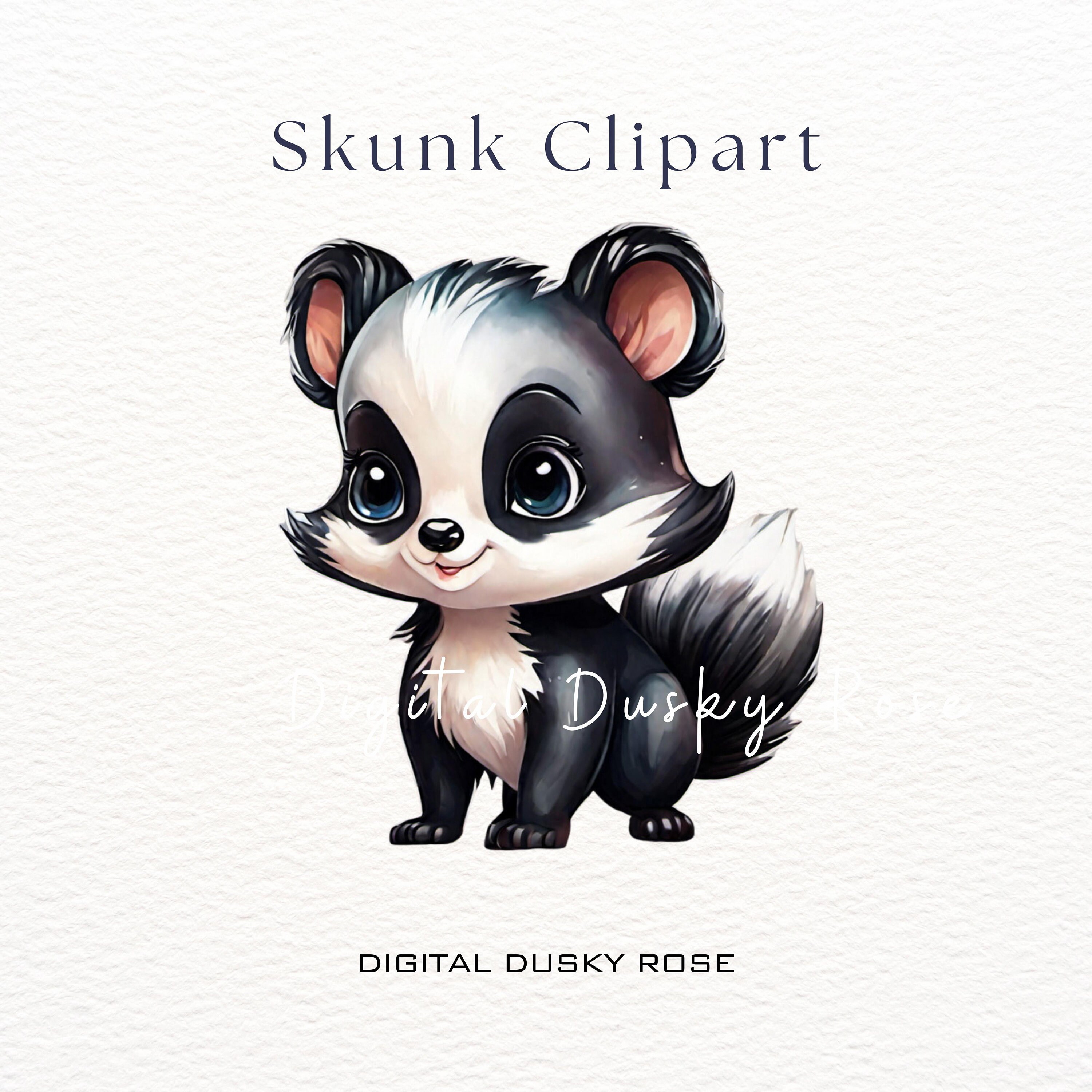 Skunk Watercolor Clipart PNG, Cute Wild Animal Craft Illustrations, DIY ...