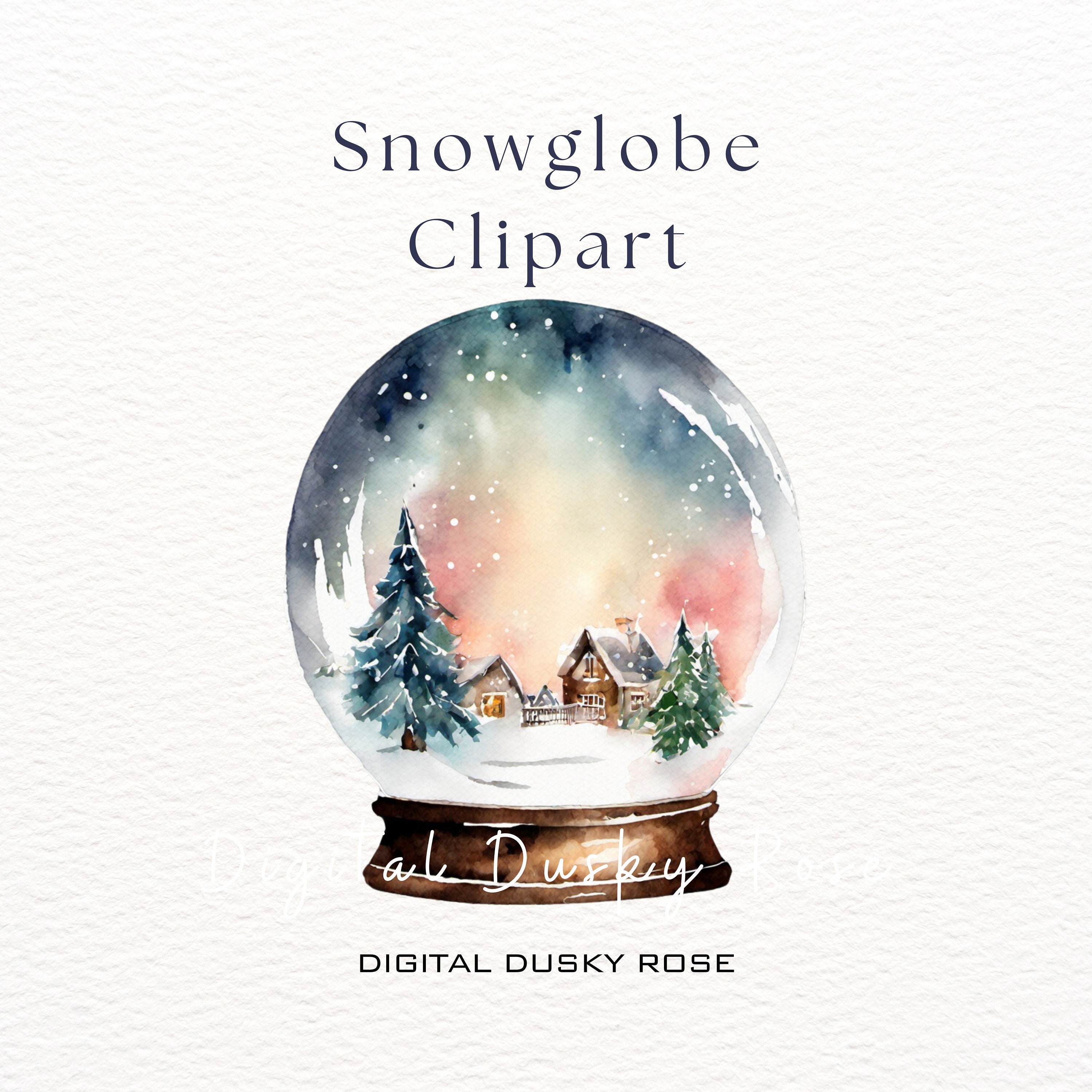 Snowglobe Watercolor Clipart PNG, Snow, Winter, Christmas Toy, Xmas ...