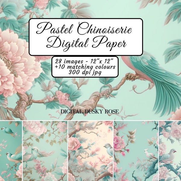 Chinoiserie Digital Paper - Etsy