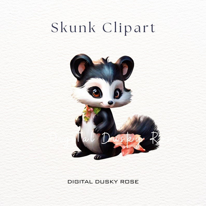Skunk Watercolor Clipart PNG, Cute Wild Animal Craft Illustrations, DIY ...