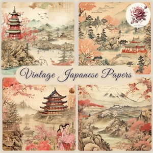 Vintage Japan Decoupage Paper, Digital Paper, 41 Exquisite Japanese ...