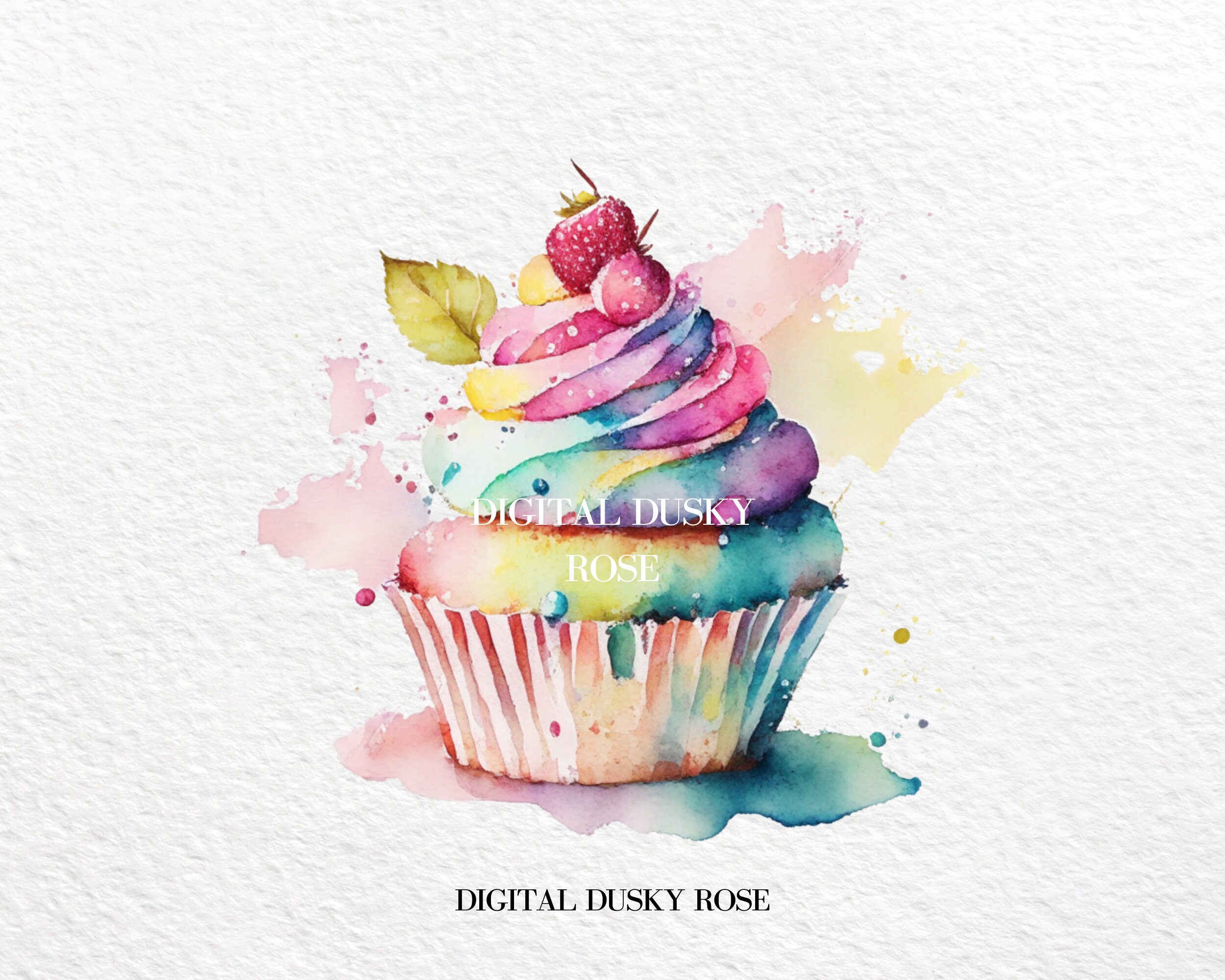 Pastel Cupcakes Watercolor Clipart Food Baking Clipart Card - Etsy