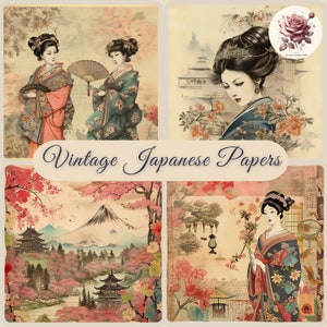 Vintage Japan Decoupage Paper, Digital Paper, 41 Exquisite Japanese ...
