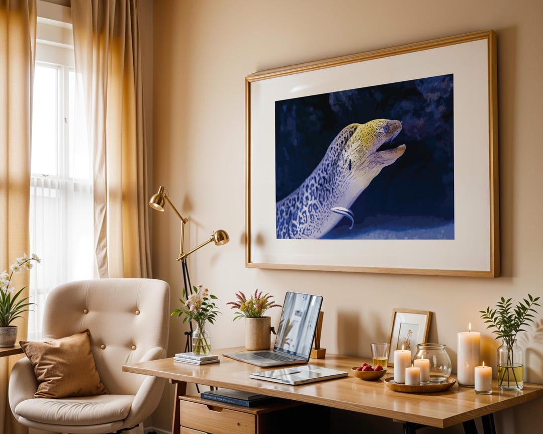 Moray Eel Art Print, Art Print, Boho Wall Art, Modern Abstract Wall Art ...