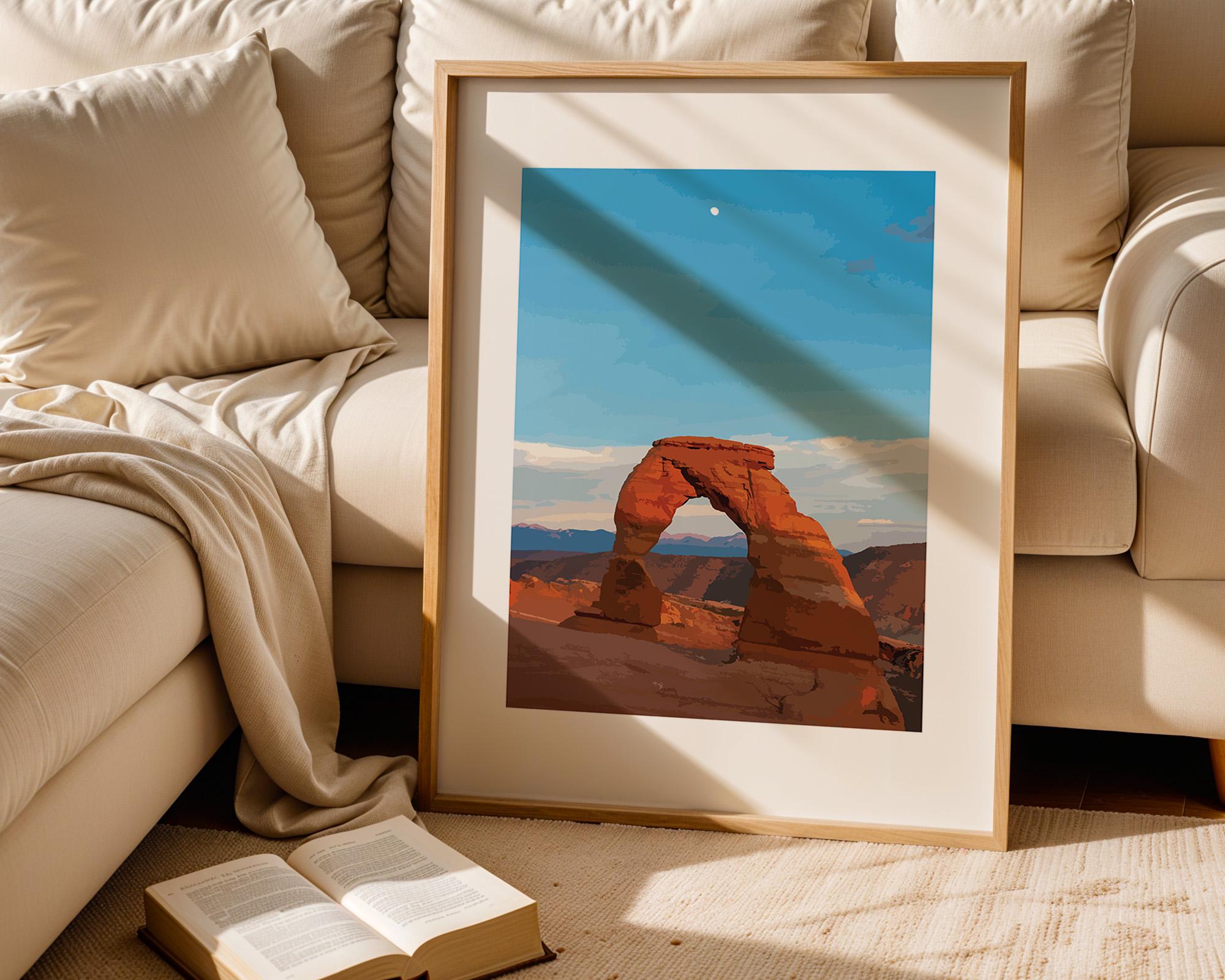 Delicate Arch Art Print: Moab Utah, Boho Minimalist Wall Art (digital ...