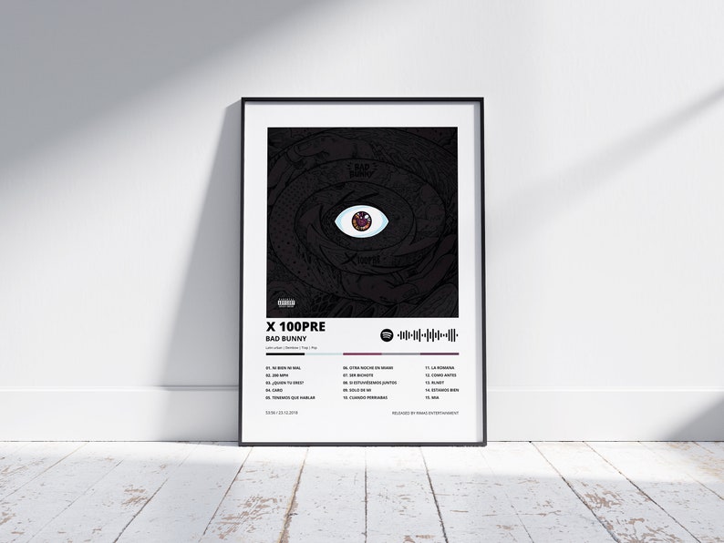 X 100PRE, Bad Bunny, Digital Printable, Poster, Album Cover, Home Decor ...