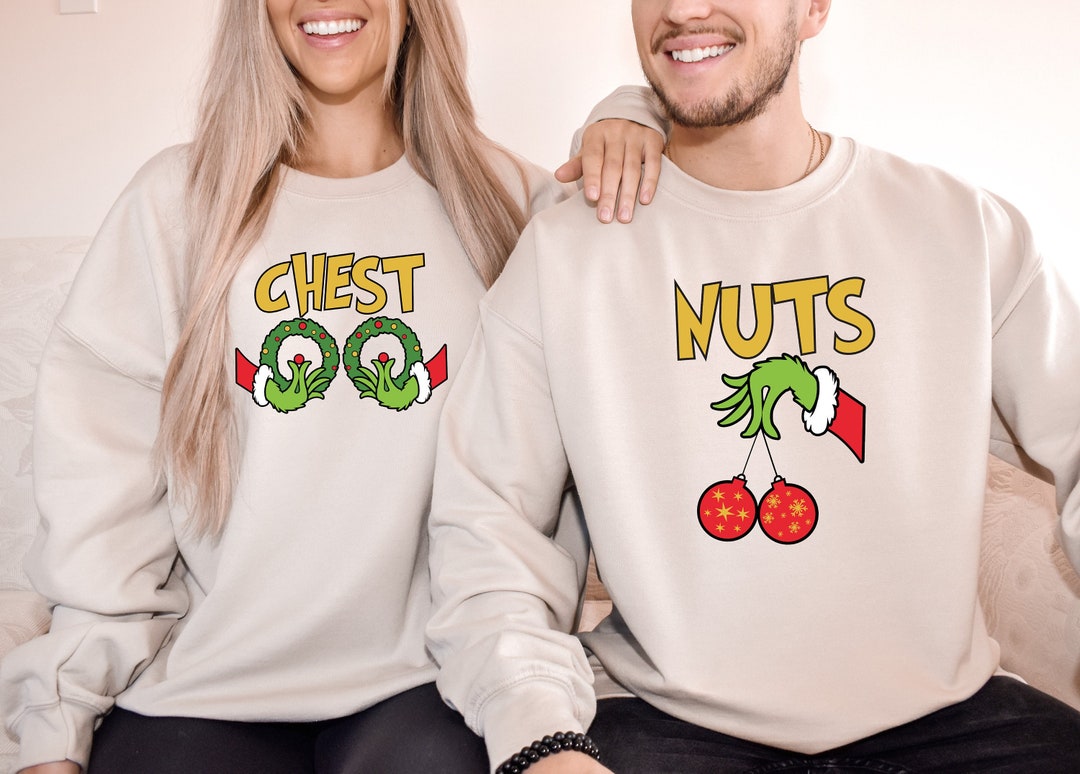 Christmas Couples Matching Sweatshirt, Chest Nuts Sweatshirt, Nuts ...