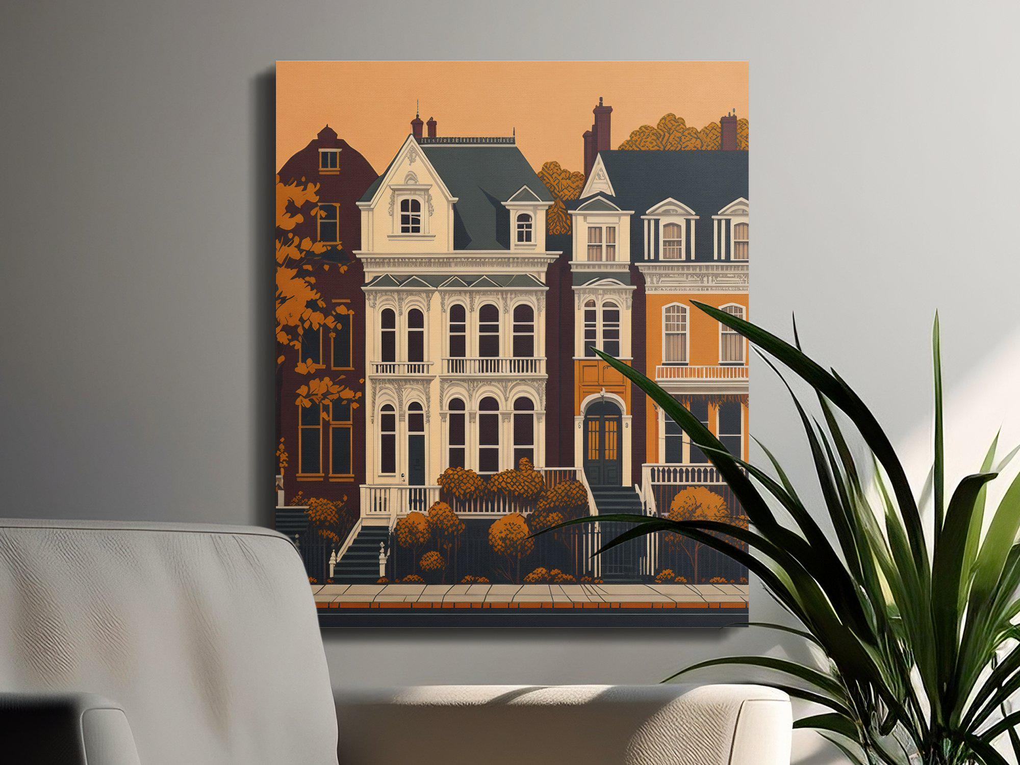 Digital Download Autumn Cityscape, Urban Art Print, Fall Season Wall ...
