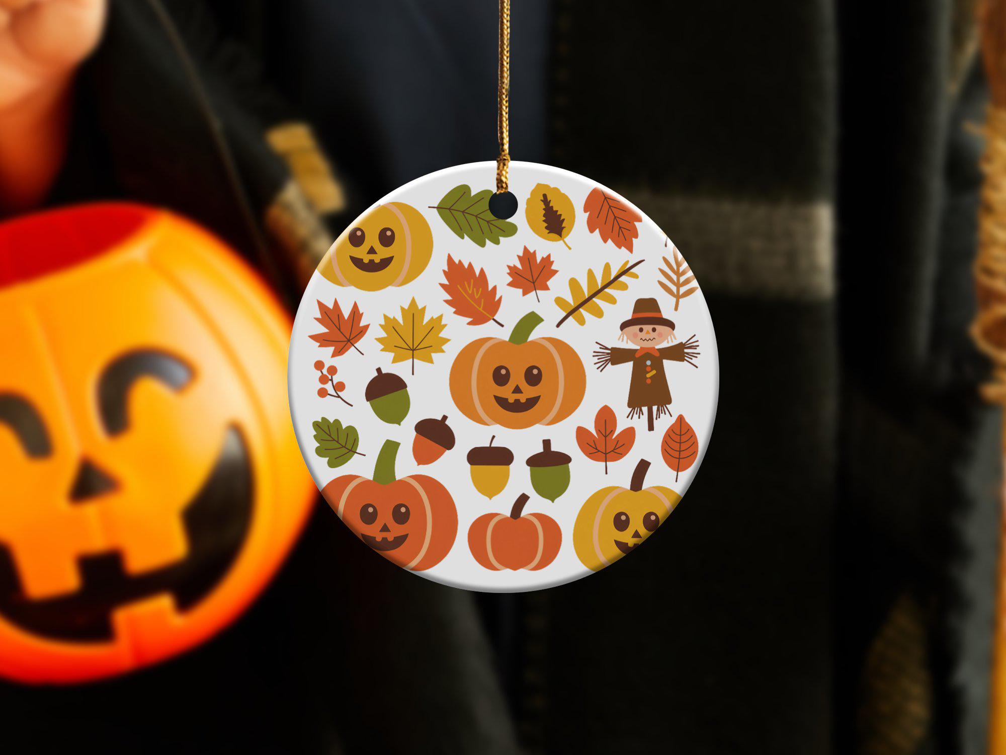 Cute Halloween Pumpkin Stickers for Scrapbooking, Autumn Leaves and ...