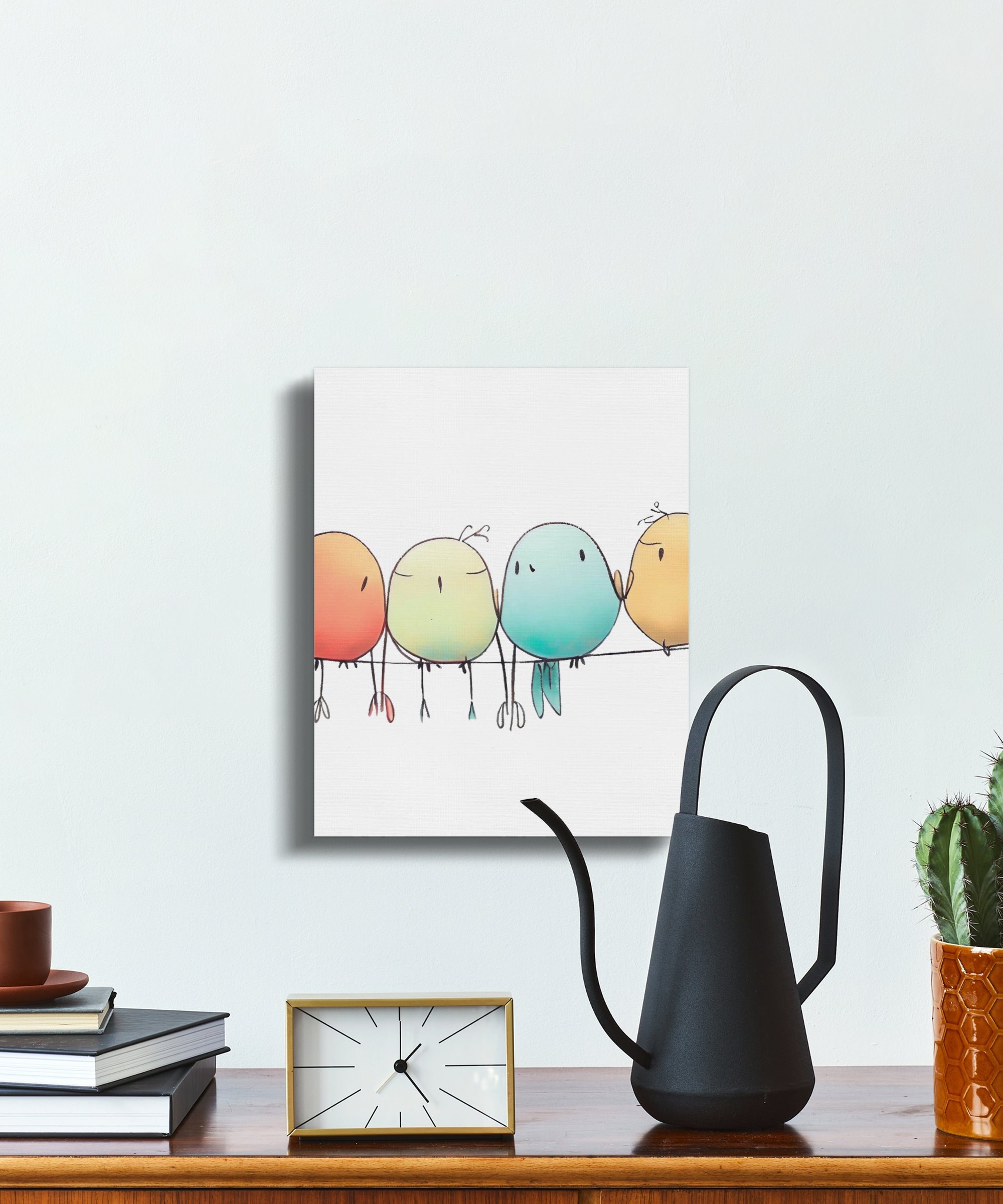 Cute Watercolor Birds Artwork Print, Colorful Bird Art Digital Download ...
