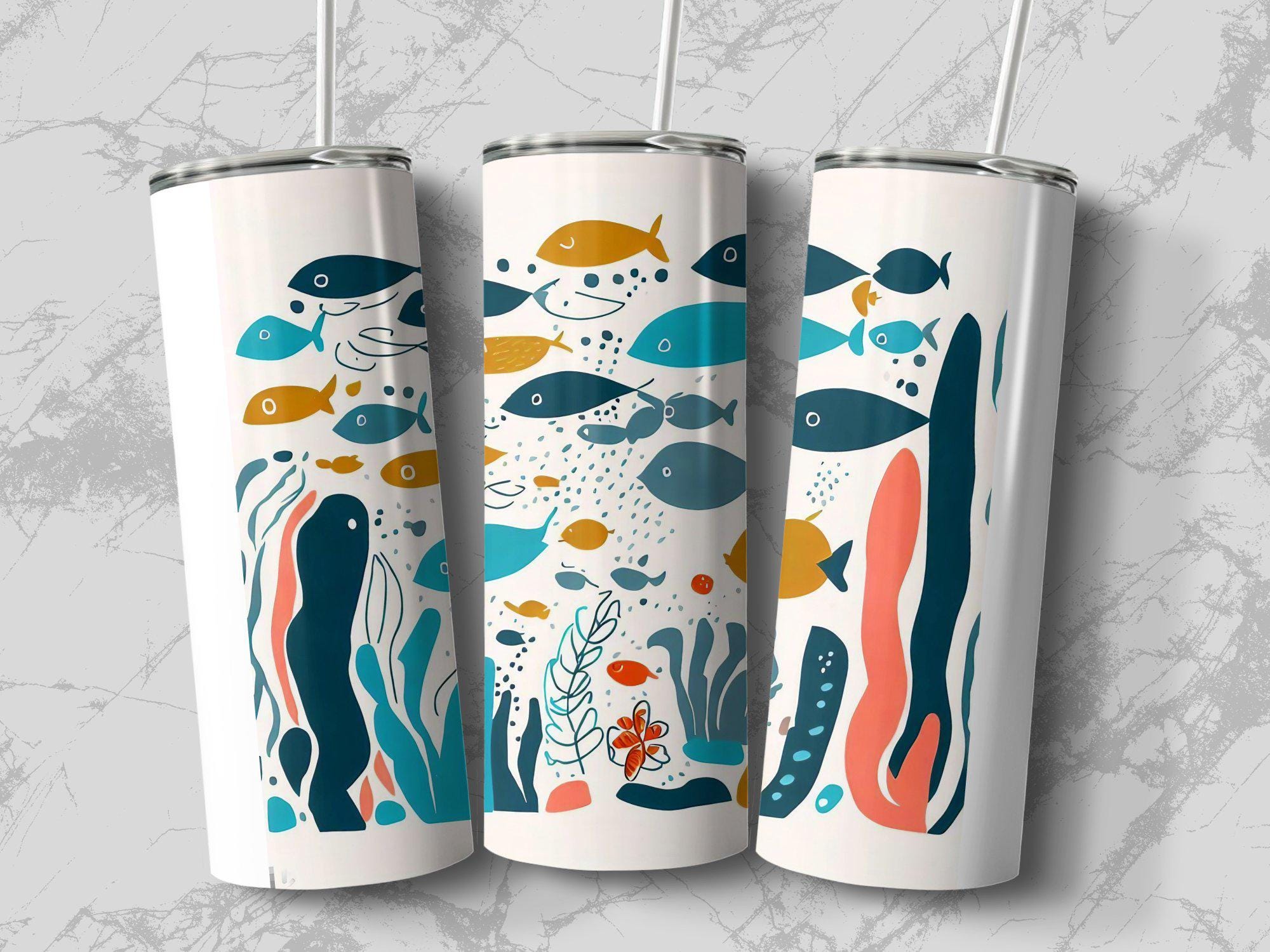 Colorful Underwater Sea Life Digital Printable Art, Ocean Fish Wall Art ...