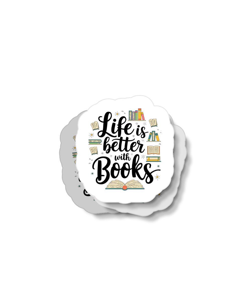 Life is Better With Books Digital Art, Printable Book Lover Wall Art ...