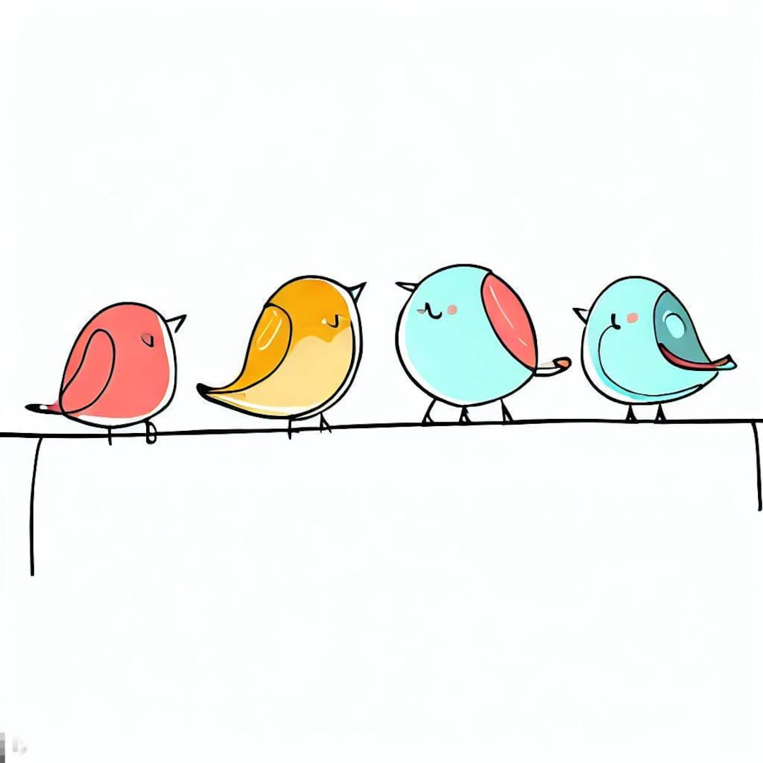 Cute Bird Illustration, Digital Art Print, Nursery Wall Decor, Kids ...