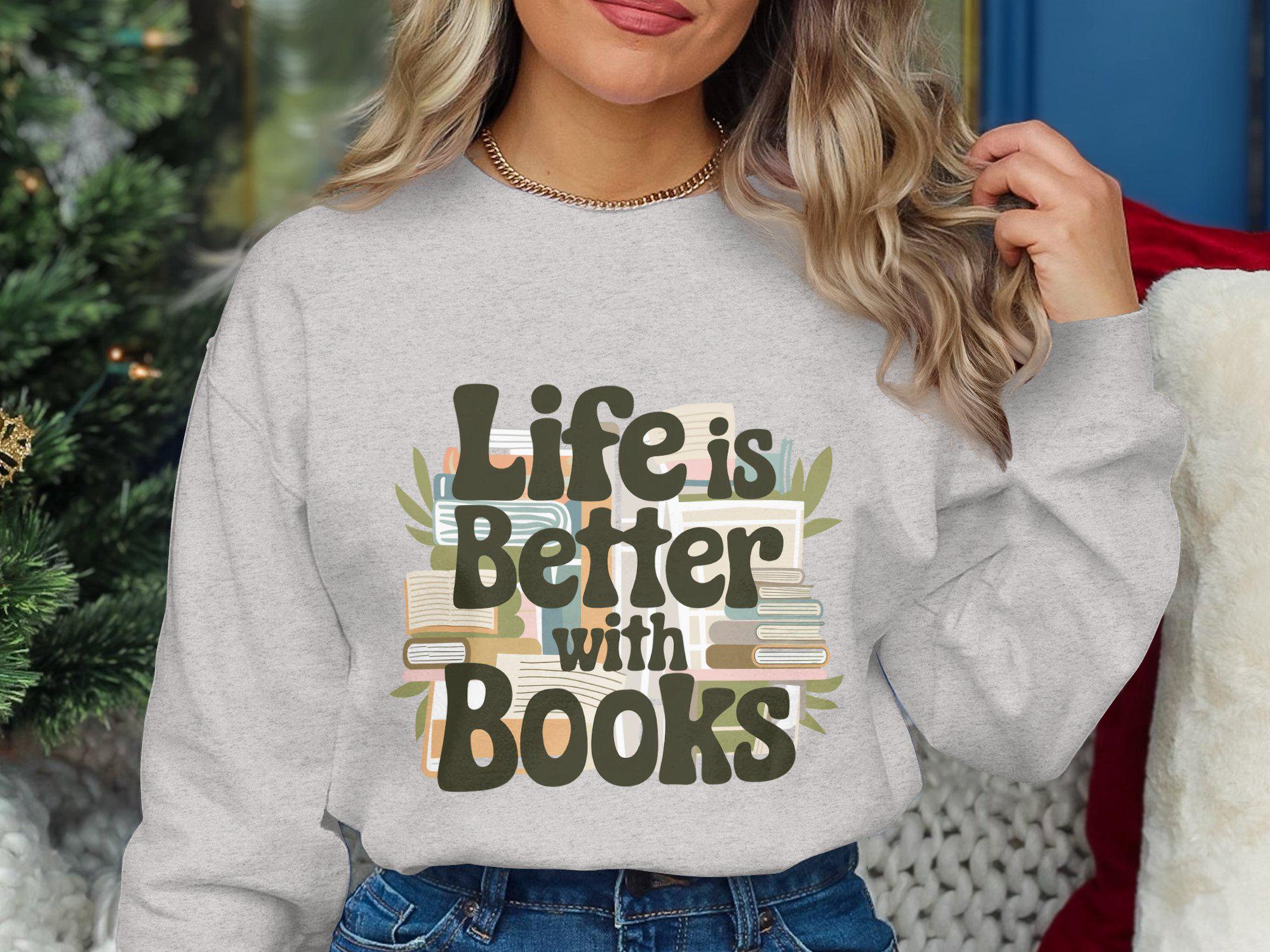 Life is Better With Books Printable Wall Art, Book Lover Gift, Library ...