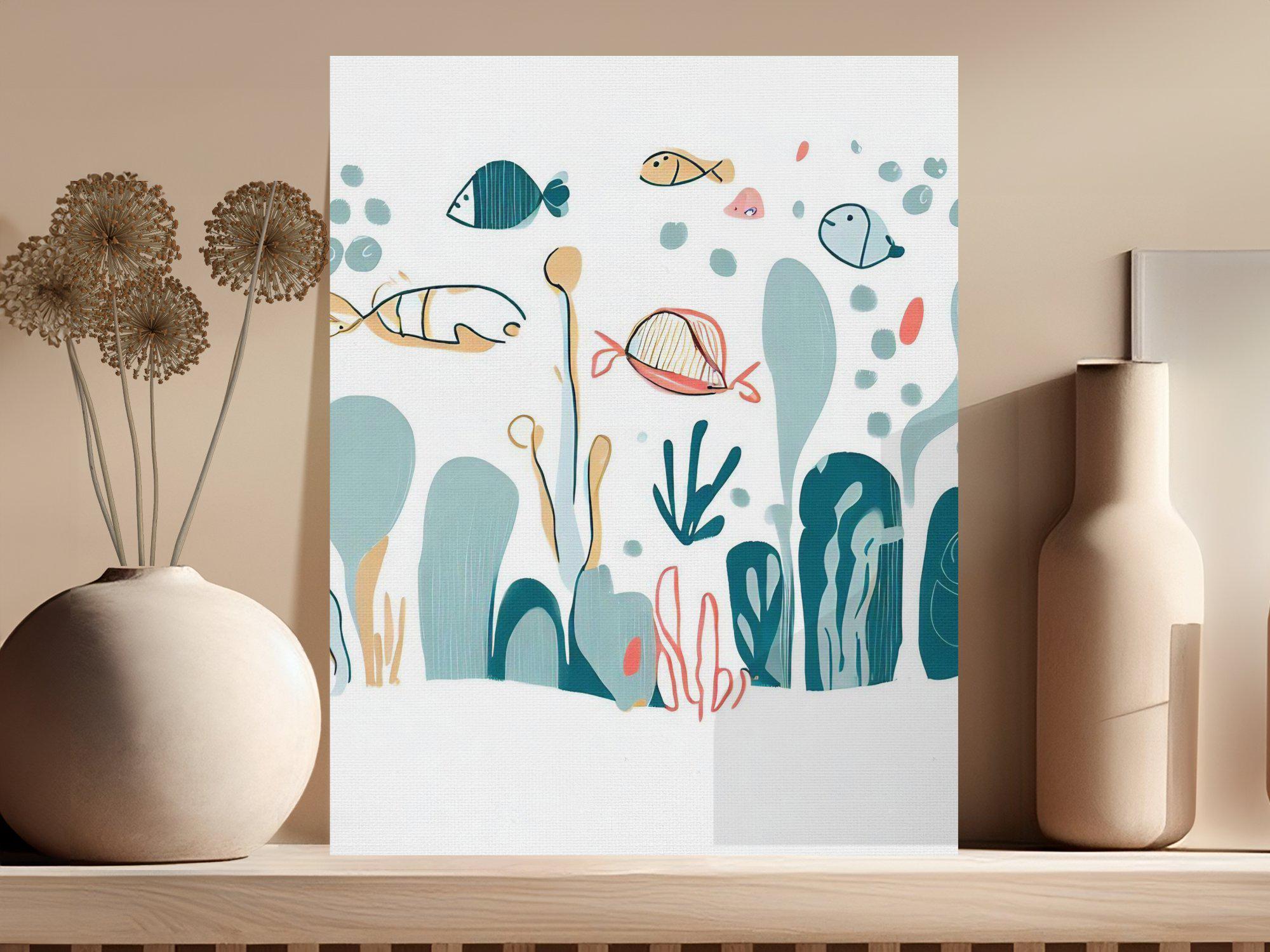 Underwater Scene Digital Print, Kids Room Wall Art, Ocean Nursery Decor ...