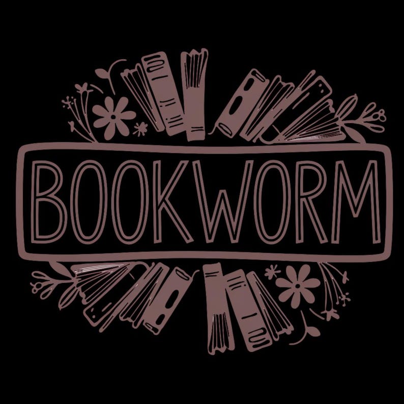 Bookworm Digital Download, Book Lover Art, Printable Wall Decor ...