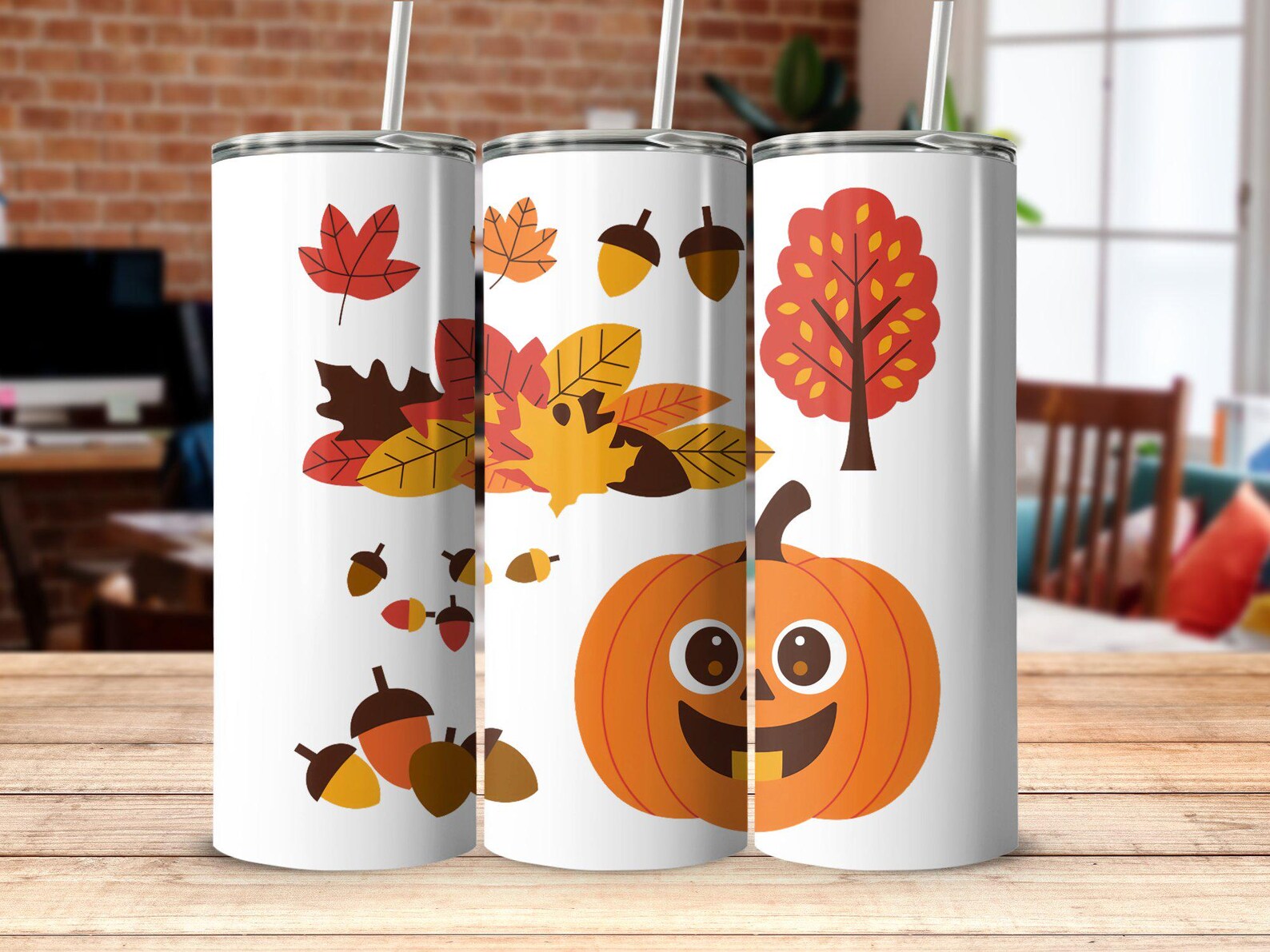 Fall Pumpkin Leaves, Autumn Clipart, Digital Download, Fall Decor ...