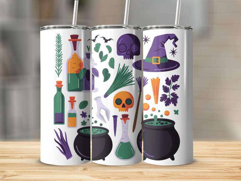 Halloween Potion Clipart, Spooky Skull Graphics, Witchcraft Digital ...