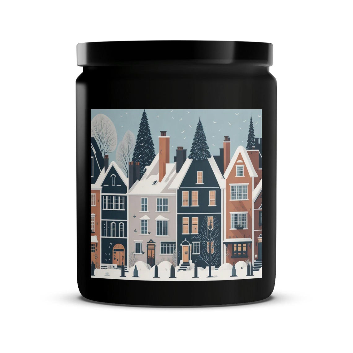 Winter Village Digital Art, Snowy Town Wall Art, Christmas Village ...