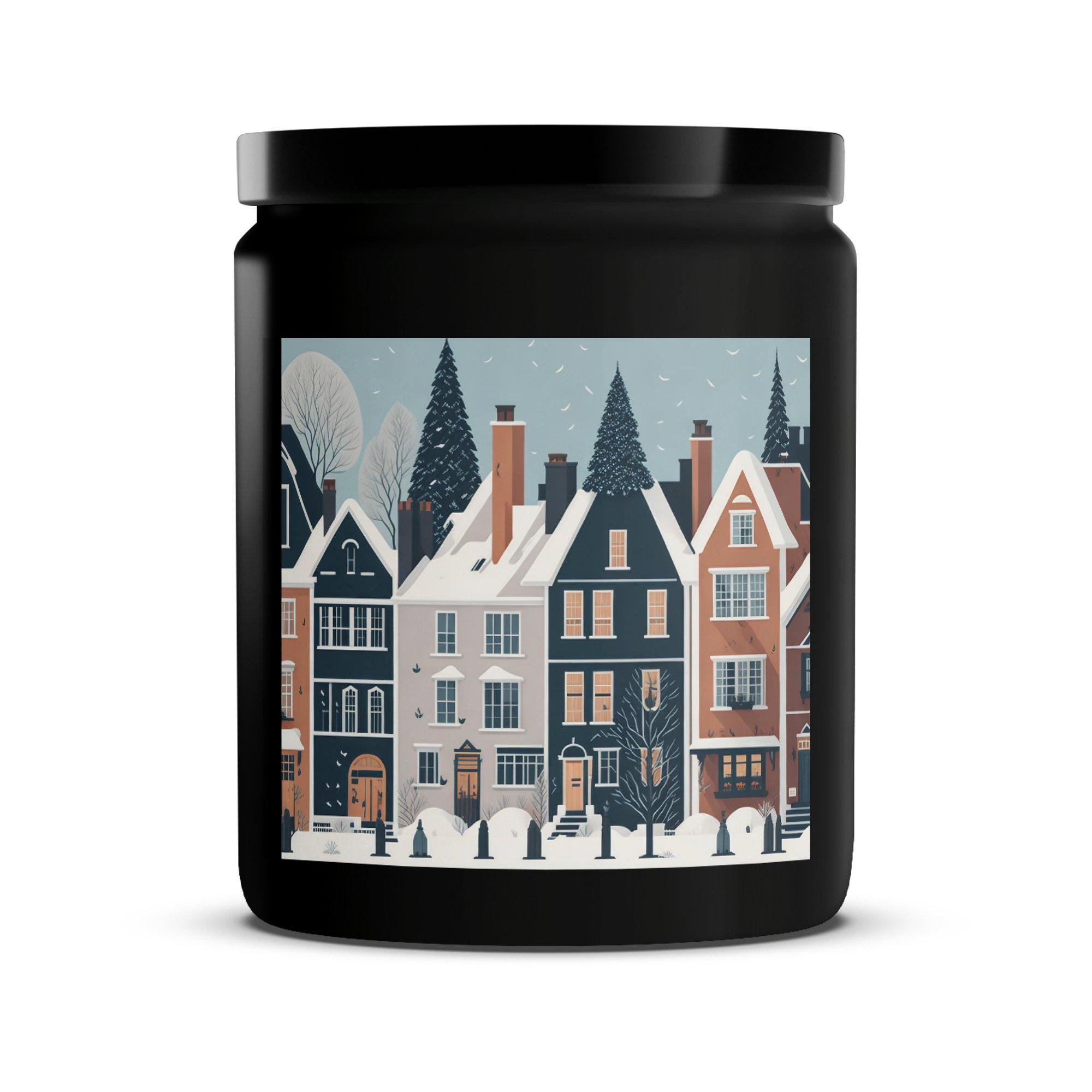 Winter Village Digital Art, Snowy Town Wall Art, Christmas Village ...
