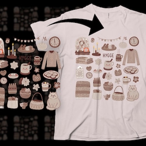 Cute Cozy Winter Hygge Digital Art Set, Printable Illustrations for ...